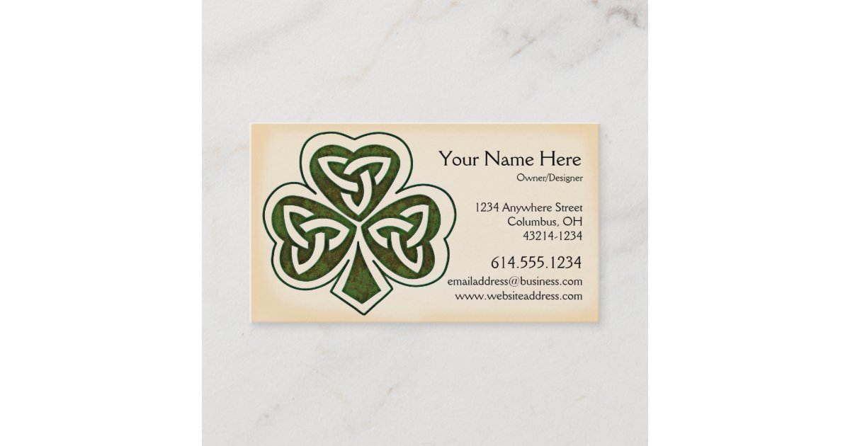 Celtic Shamrock Design 1 Irish Business Card | Zazzle