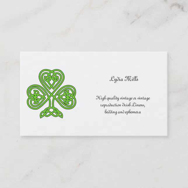 Celtic Shamrock Design Business Card | Zazzle