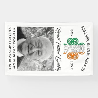 Celtic Shamrock Funeral Memorial Photo Banner | Zazzle