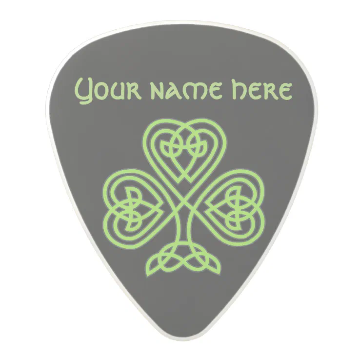 Celtic Shamrock Polycarbonate Guitar Pick | Zazzle