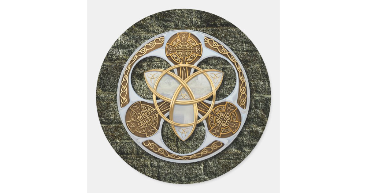 Celtic Shield Classic Round Sticker | Zazzle
