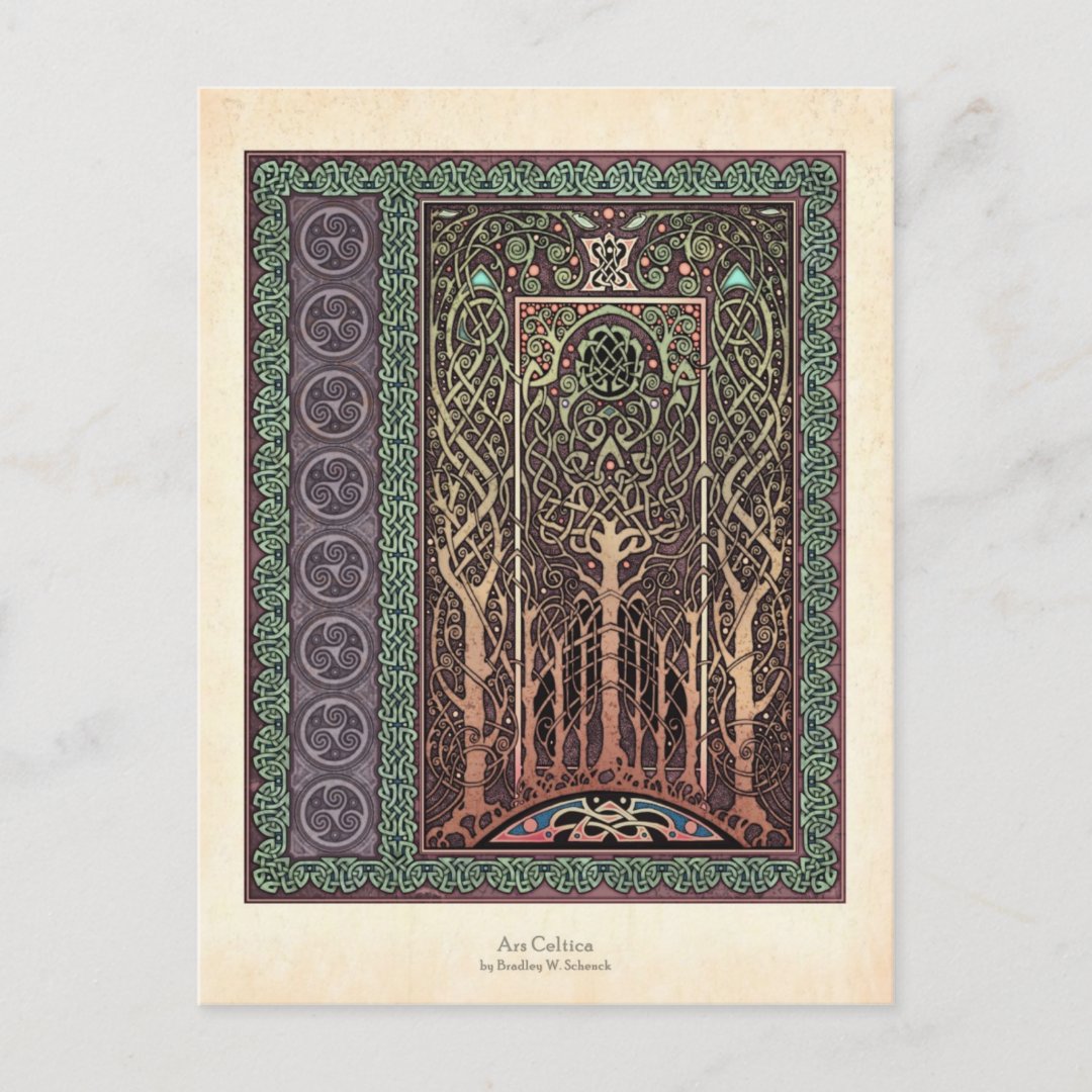 Celtic Trees Design Postcard | Zazzle