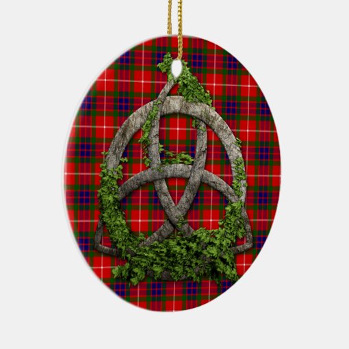Celtic Trinity Knot And Clan Fraser Tartan Ceramic Ornament | Zazzle