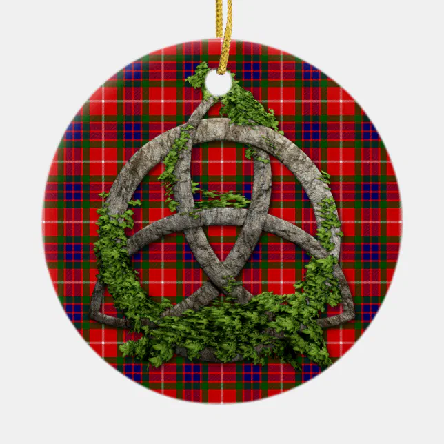 Celtic Trinity Knot And Clan Fraser Tartan Ceramic Ornament | Zazzle