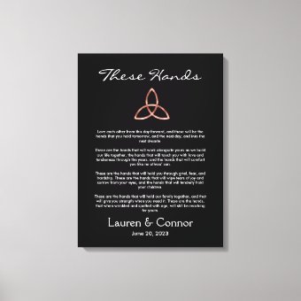 Celtic Trinity Knot Irish Wedding Vows Handfasting Canvas Print | Zazzle