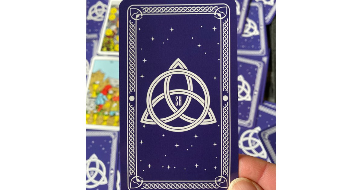 Celtic Trinity Knot Monogram Purple Tarot Cards | Zazzle