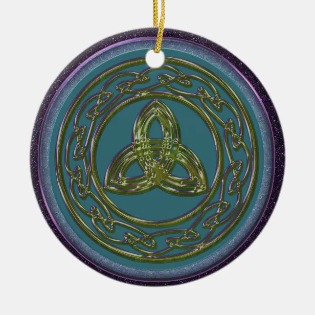 Celtic Trinity Knot Ornament in Blue, Green Purple | Zazzle
