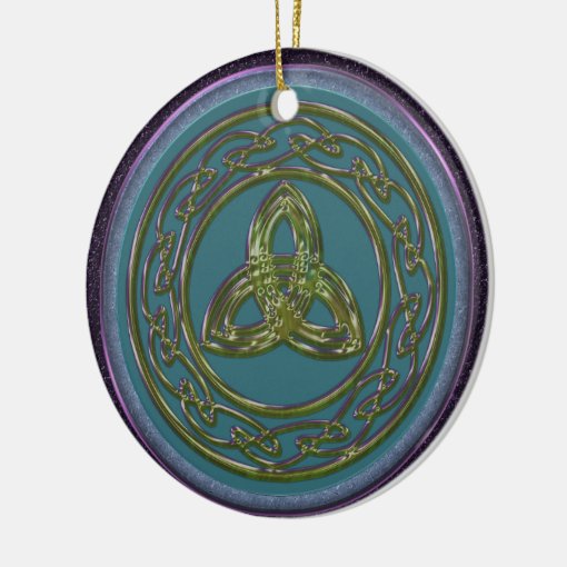 Celtic Trinity Knot Ornament in Blue, Green Purple | Zazzle