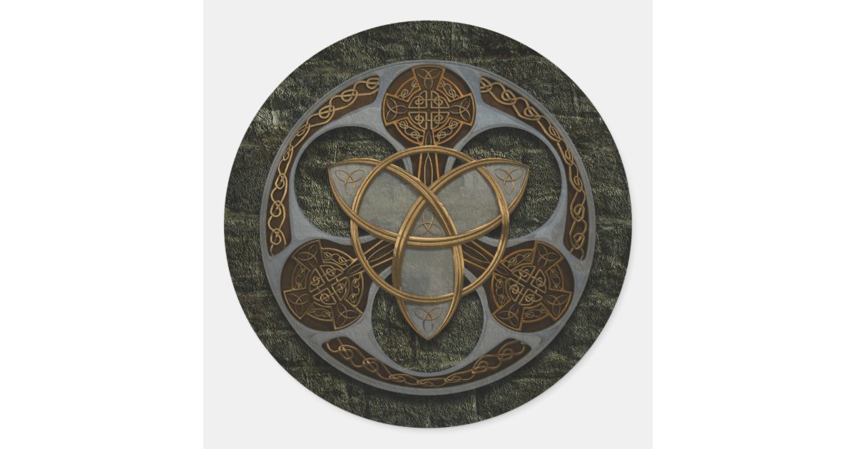 Celtic Trinity Shield Classic Round Sticker | Zazzle