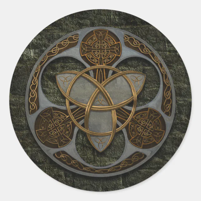 Celtic Trinity Shield Classic Round Sticker | Zazzle