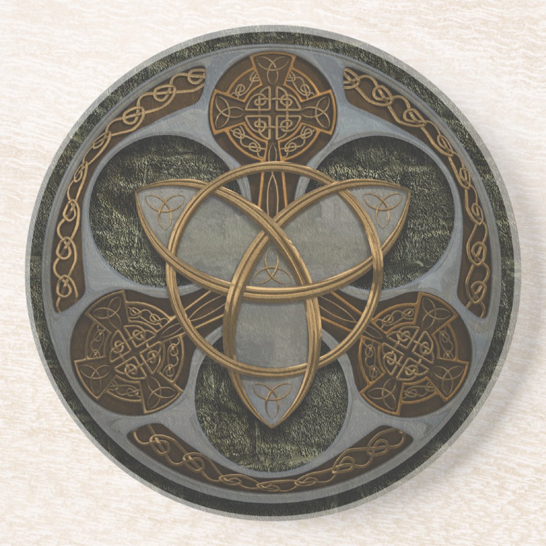 Celtic Trinity Shield Sandstone Coaster | Zazzle