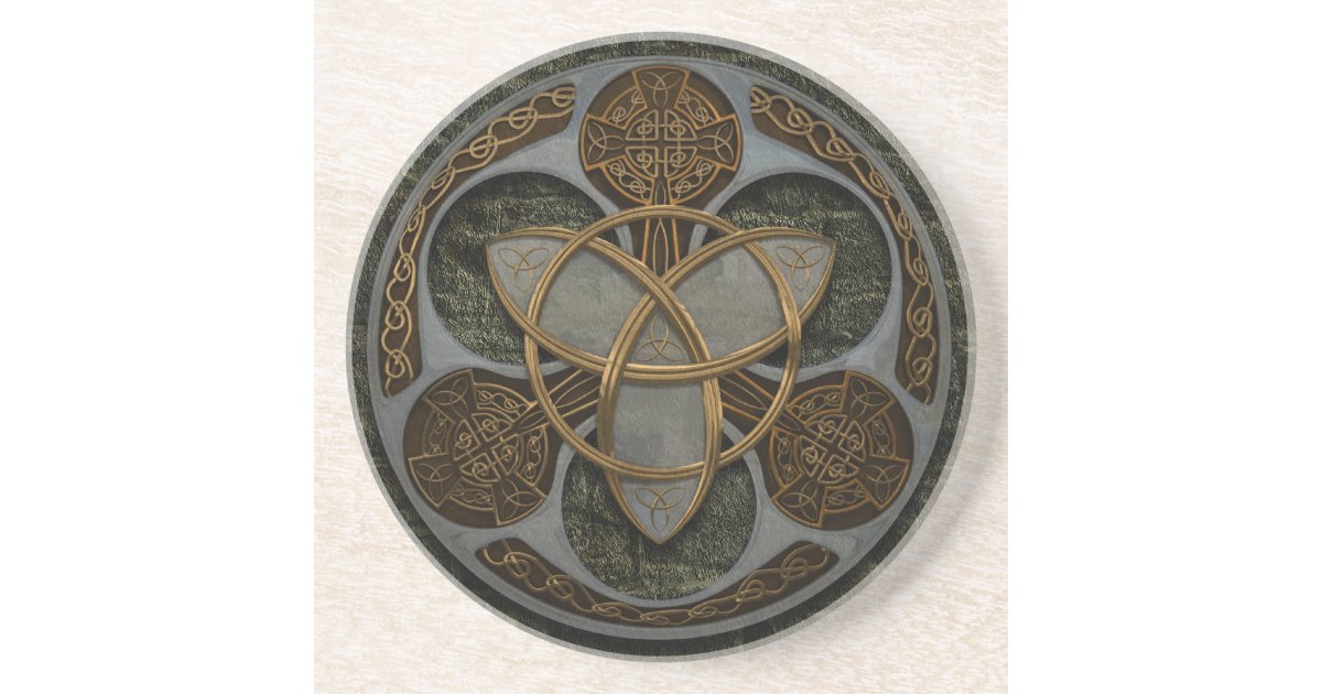 Celtic Trinity Shield Sandstone Coaster | Zazzle