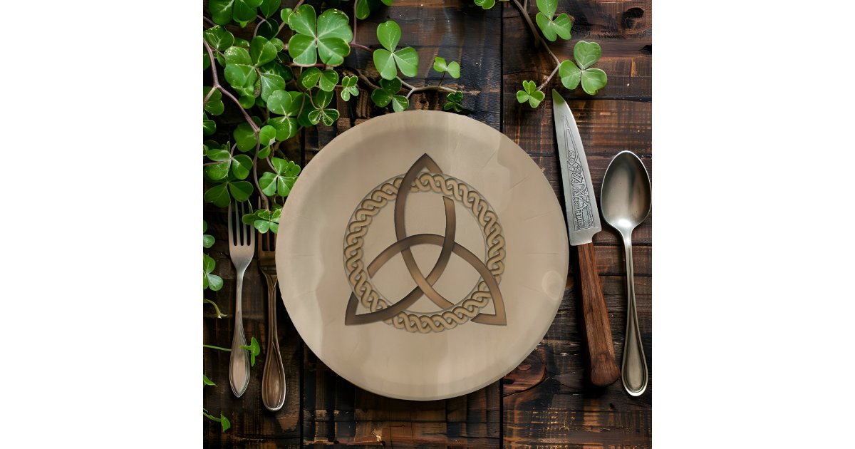 Celtic Triquetra Trinity Knot Paper Plates | Zazzle