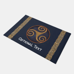 Celtic Triskelion (Blue) Custom Doormat | Zazzle