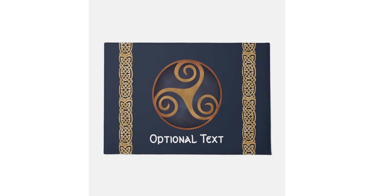 Celtic Triskelion (Blue) Custom Doormat | Zazzle
