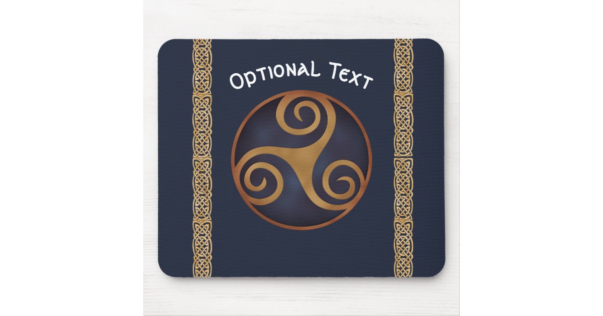 Celtic Triskelion (Blue) Custom Mouse Pad | Zazzle