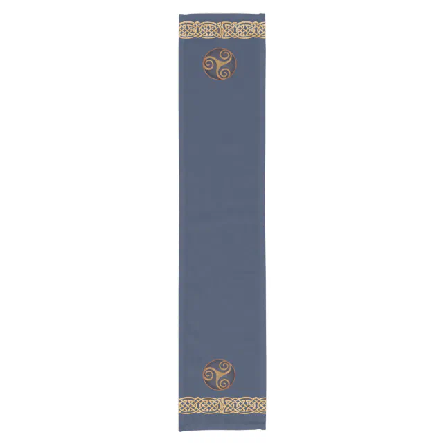Celtic Triskelion (Blue) Custom Short Table Runner | Zazzle