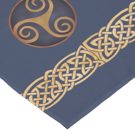 Celtic Triskelion (Blue) Custom Short Table Runner | Zazzle