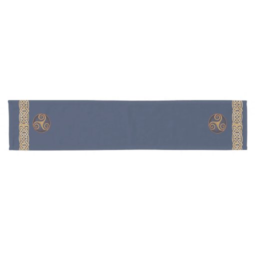 Celtic Triskelion (Blue) Custom Short Table Runner | Zazzle