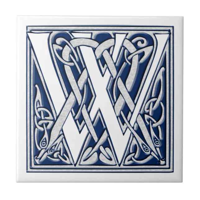 Celtic W Monogram Tile | Zazzle