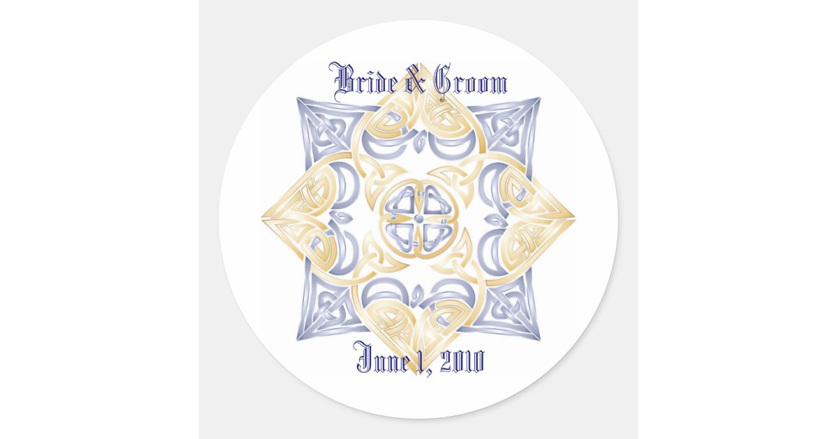 Celtic Wedding Knot Classic Round Sticker | Zazzle