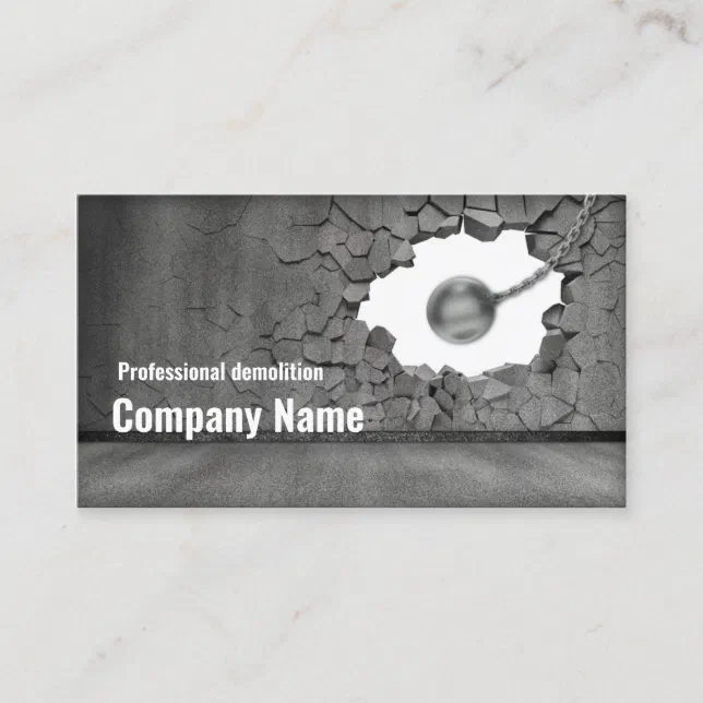 Cement Wall Demolition Works Business Card | Zazzle