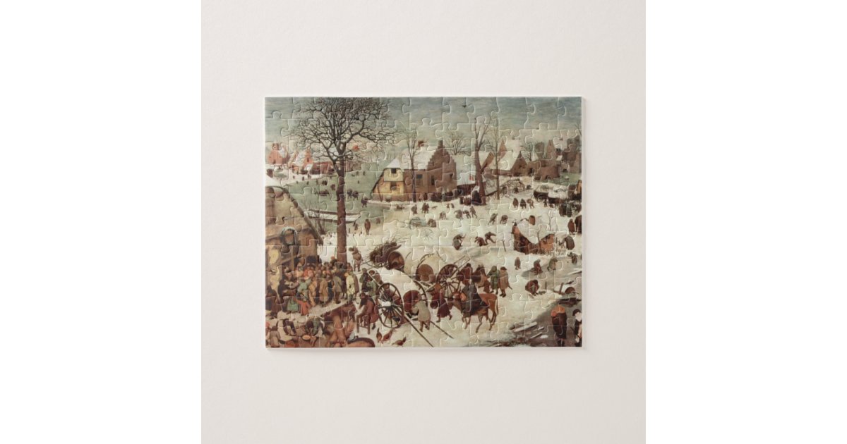 Census at Bethlehem by Pieter Bruegel Jigsaw Puzzle | Zazzle