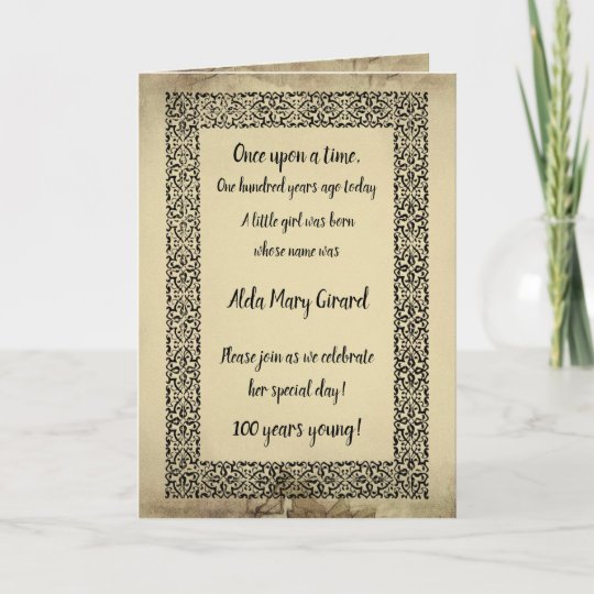 Centenarian Antique Storybook Page 100th Birthday Invitation | Zazzle.com
