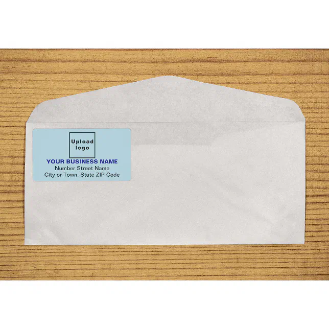 Center Aligned Business Light Blue Shipping Label | Zazzle