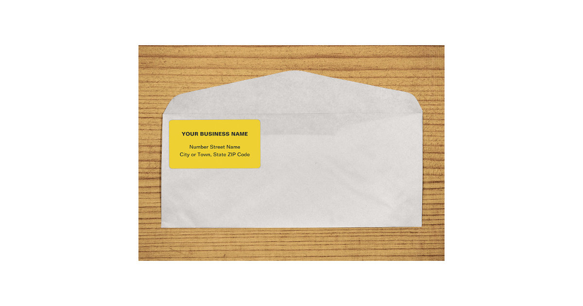 Center Aligned Plain Texts Yellow Shipping Label | Zazzle