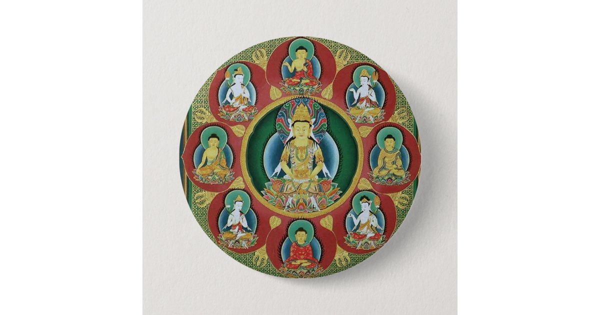 Center of a Taizokai Mandala Pinback Button | Zazzle