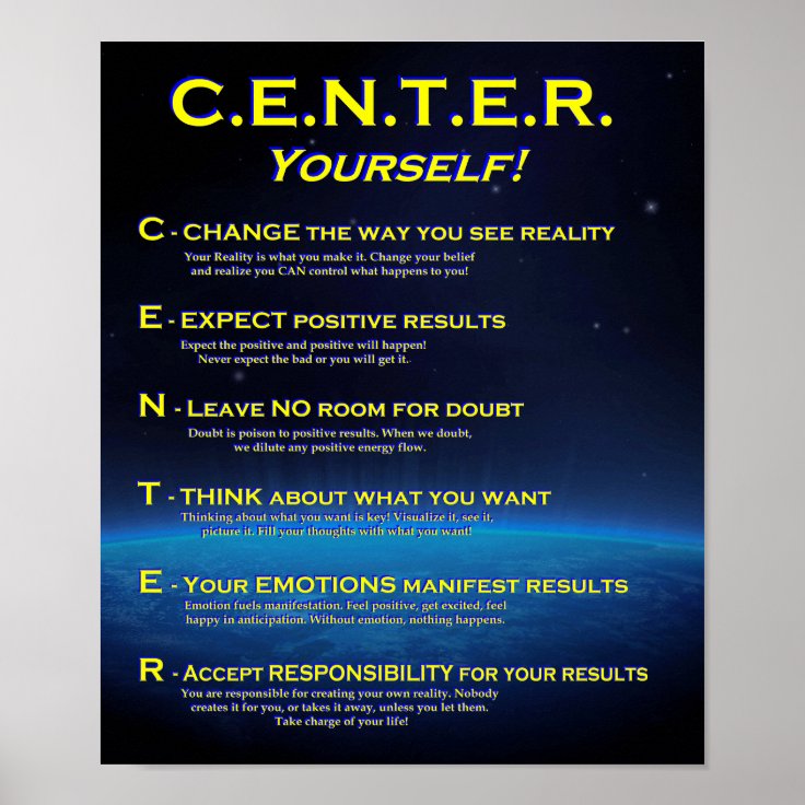 CENTER Yourself! Poster | Zazzle