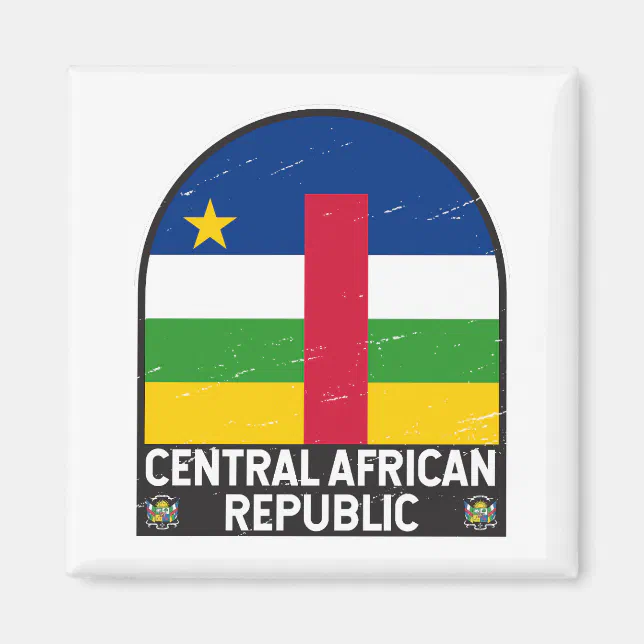 Central African Republic Flag Emblem Distressed Magnet | Zazzle