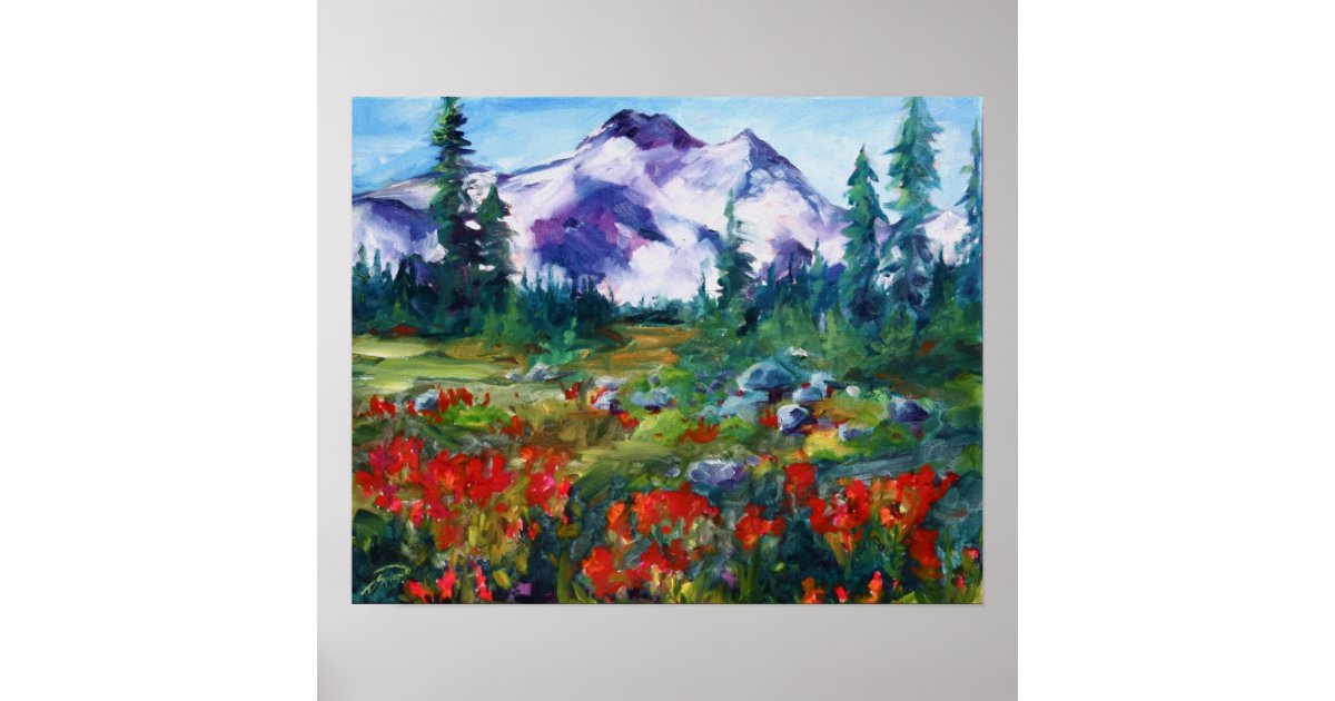 Central Oregon Indian Paintbrush Poster | Zazzle