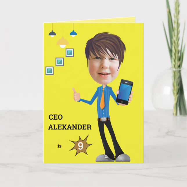 CEO Businessman BOY Photo Sensational FUN BirthdaY Card | Zazzle
