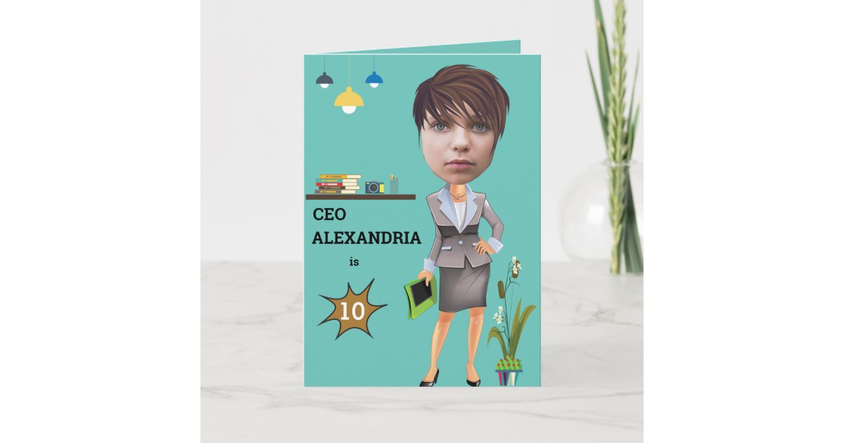 CEO BusinessWOMAN Photo Sensational FUN Birthday Card | Zazzle
