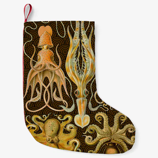 Cephalopod Octopus Squid Marine Nature Small Christmas Stocking | Zazzle