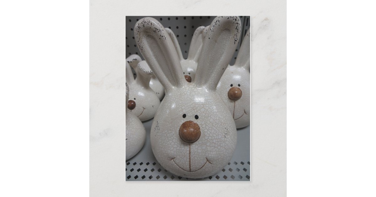Ceramic Bunny Head Postcard | Zazzle