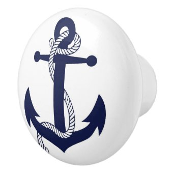 Ceramic Draw/Door Knobs - Nautical Anchor & Rope | Zazzle