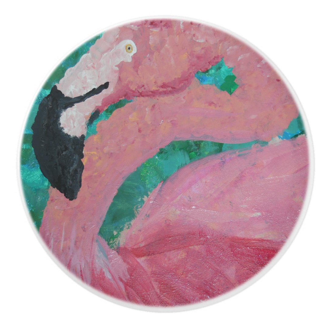 Ceramic Drawer Pull - "Flamingo" | Zazzle