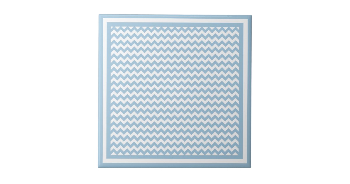 Ceramic Tile, Blue and White Chevron Pattern Tile | Zazzle