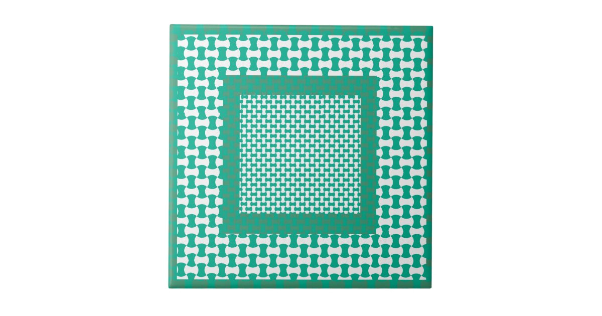 Ceramic Tile, Emerald Green Geometric Pattern Ceramic Tile | Zazzle
