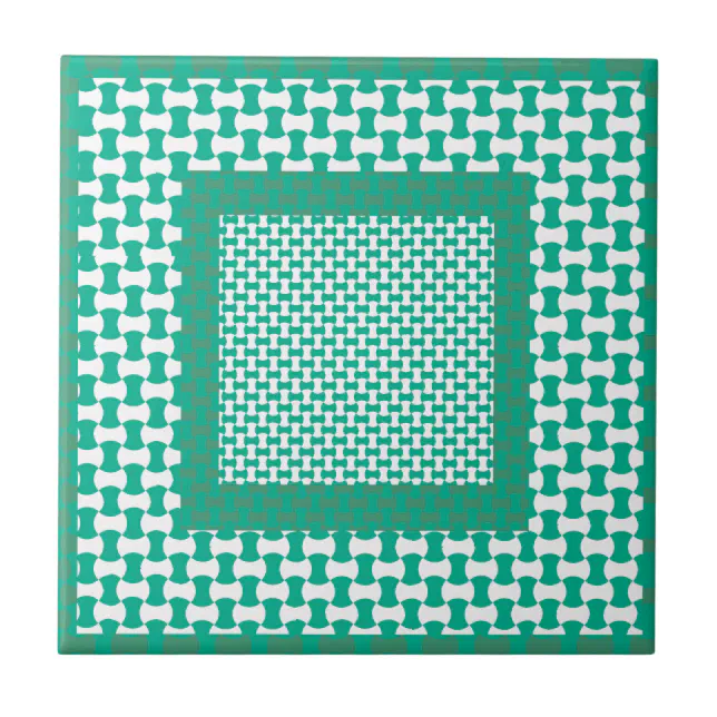 Ceramic Tile, Emerald Green Geometric Pattern Ceramic Tile | Zazzle