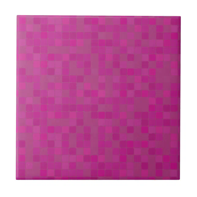 Ceramic tile in pink fuchsia mosaic pattern | Zazzle