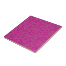 Ceramic tile in pink fuchsia mosaic pattern | Zazzle