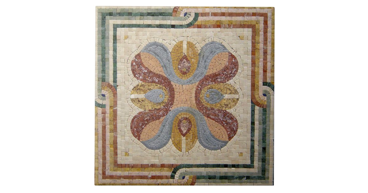 Ceramic Tile - Mediterranean Mosaic Pattern Green | Zazzle