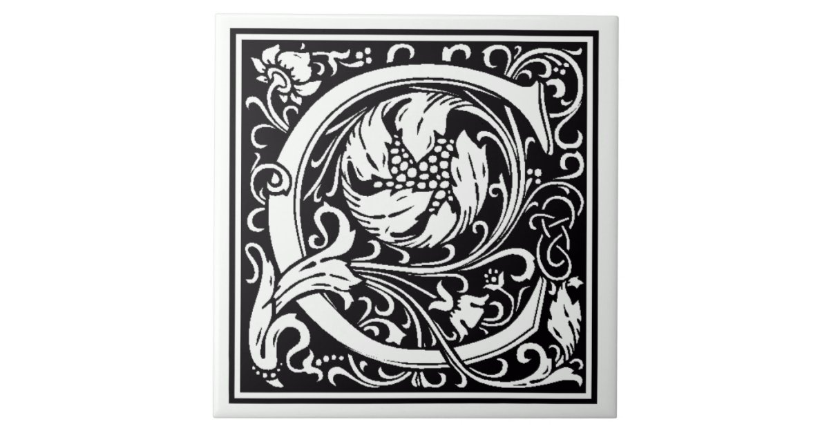 Ceramic Tile - Monogram Letter C | Zazzle