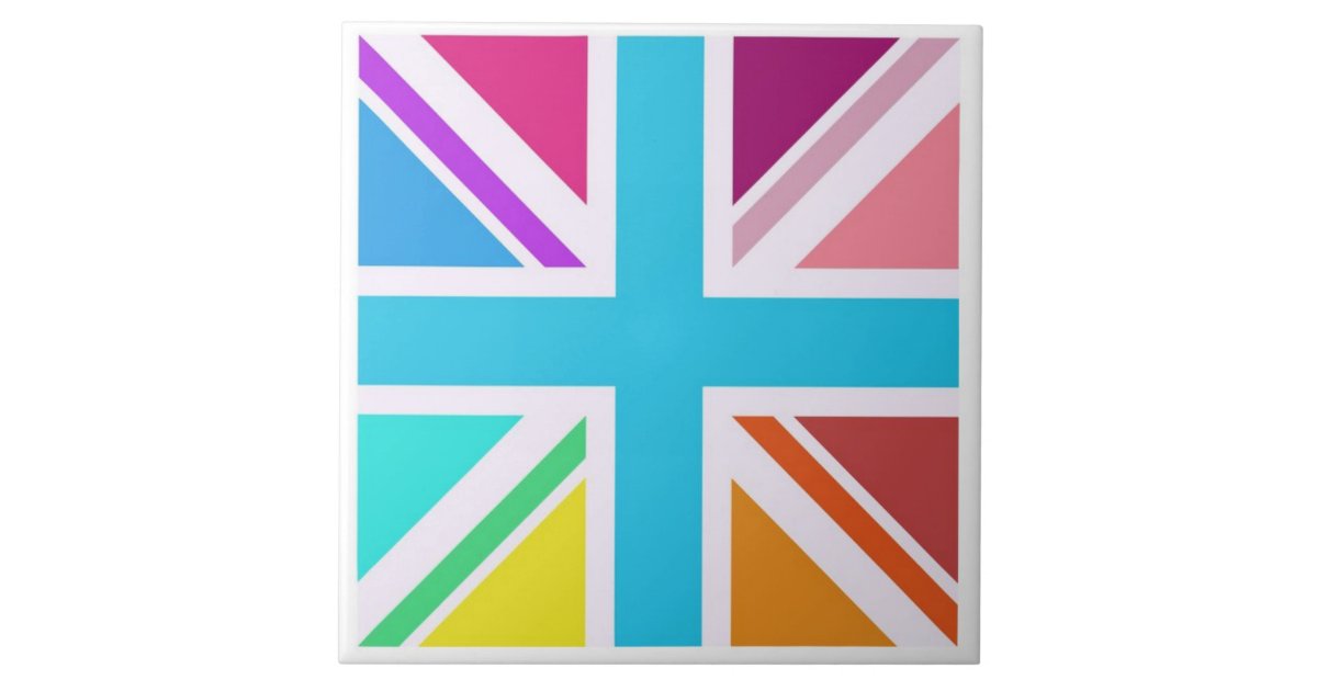 Ceramic Tile - Multi Colored Union Jack Flag | Zazzle
