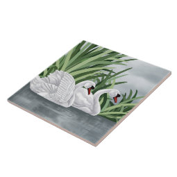 Ceramic Tile Swan Art | Zazzle
