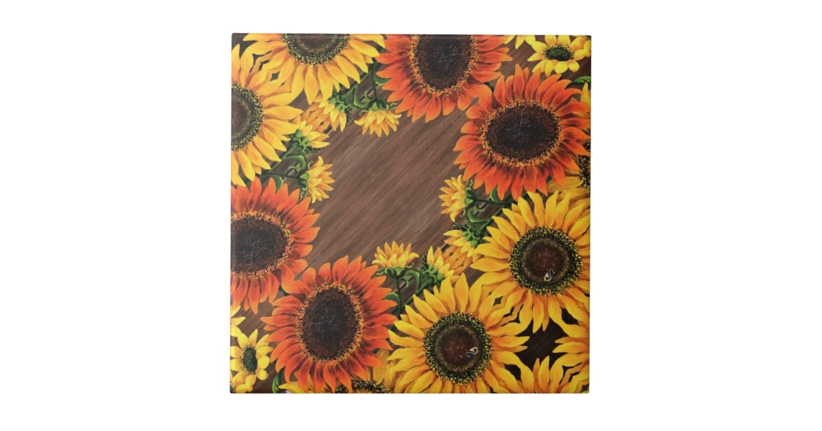 Ceramic Tile / Trivet - Sunflowers | Zazzle